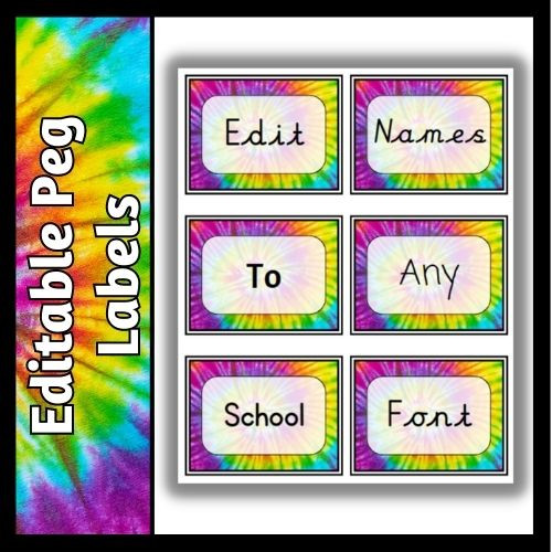 Editable Rainbow Peg Labels | PrimaryResourceRack