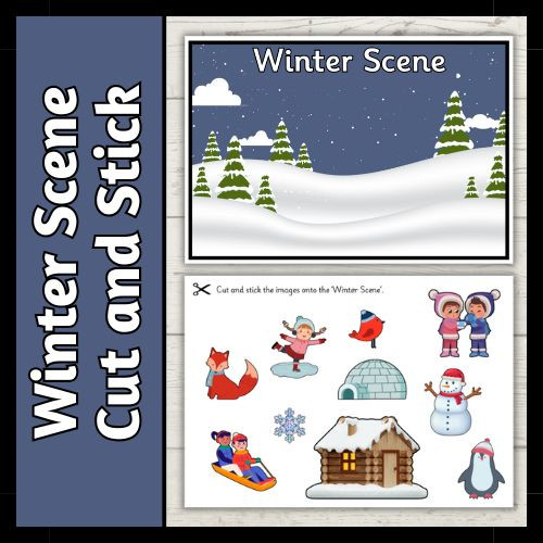 Winter Scene - Cut and Stick Activity | PrimaryResourceRack