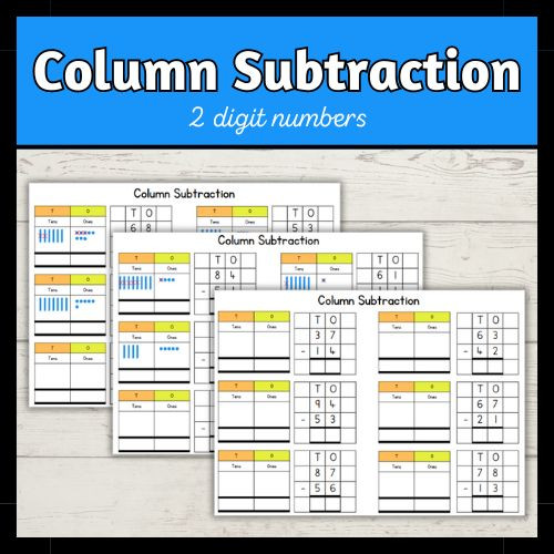 2-digit Simple Column Subtraction | PrimaryResourceRack