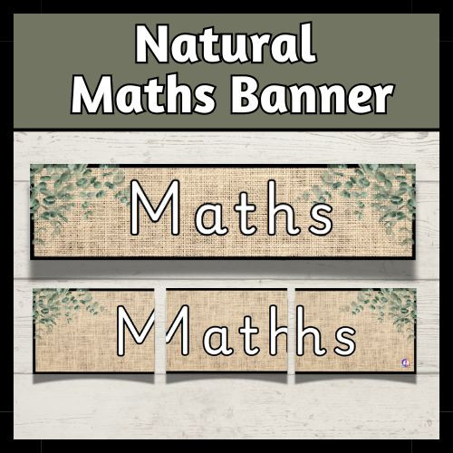 Natural 'Maths' Classroom Display Banner | PrimaryResourceRack