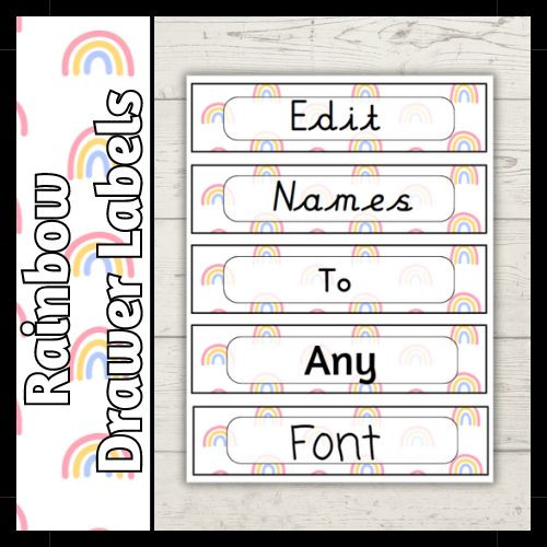 Rainbow Drawer Labels | PrimaryResourceRack