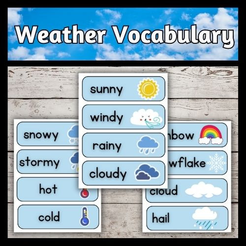 Weather Display Vocabulary | PrimaryResourceRack