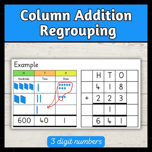 Regrouping Column Addition Worksheets | PrimaryResourceRack