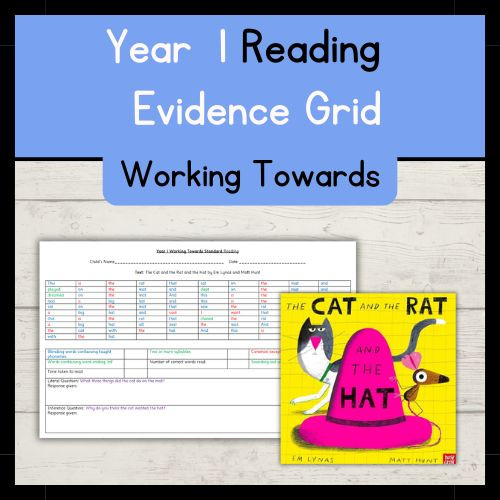 Year 1 (Working Towards) Reading Evidence Grids | PrimaryResourceRack