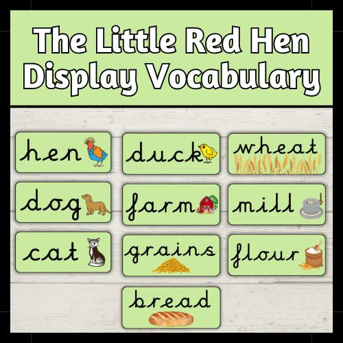 The Little Red Hen Display Vocabulary | PrimaryResourceRack