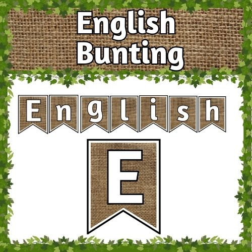 Hessian English Display Bunting | PrimaryResourceRack