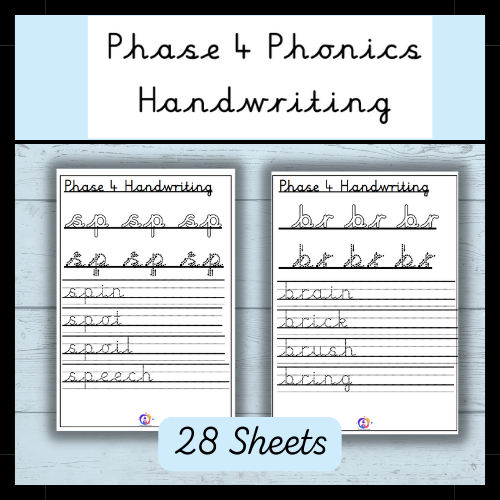 Phase 4 Phonics cursive handwriting sheets | PrimaryResourceRack