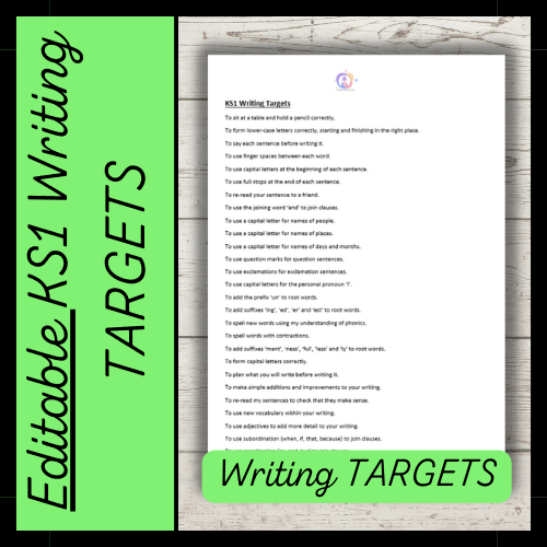 Editable KS1 Writing Targets | PrimaryResourceRack