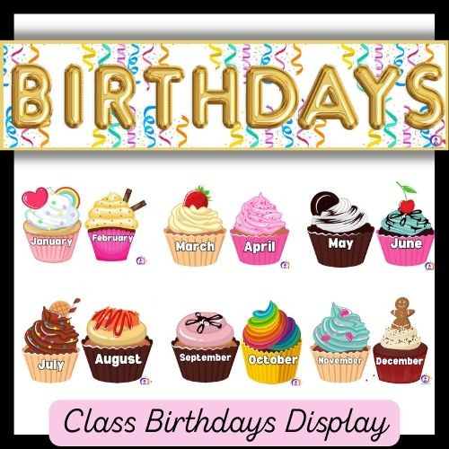 Class Birthday Banner and Months | PrimaryResourceRack