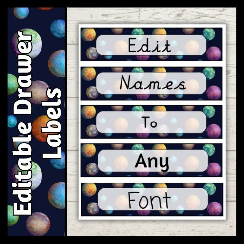 Planets Drawer Labels | PrimaryResourceRack