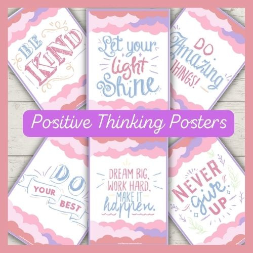 Positive Thinking Classroom Posters | PrimaryResourceRack