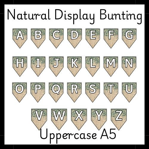 Uppercase A5 Natural Display Bunting (full alphabet) | PrimaryResourceRack