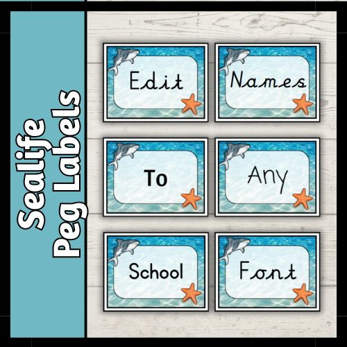 Sealife Peg Labels | PrimaryResourceRack