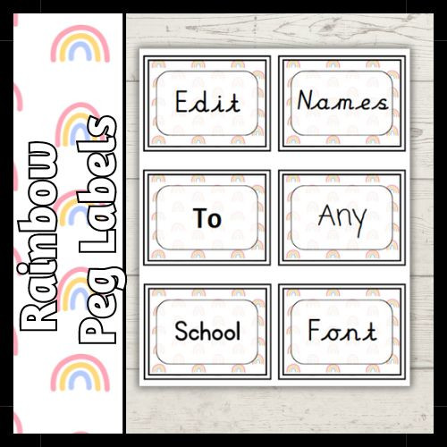 Rainbow Peg Labels | PrimaryResourceRack