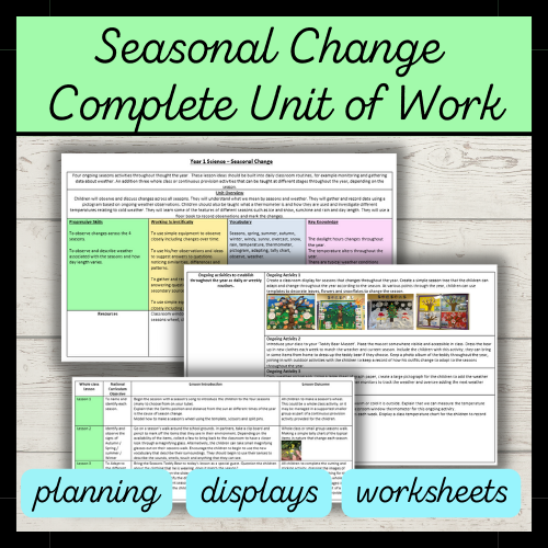 Seasonal Change (Year 1 Planning and Resources) Science Unit of Work ...