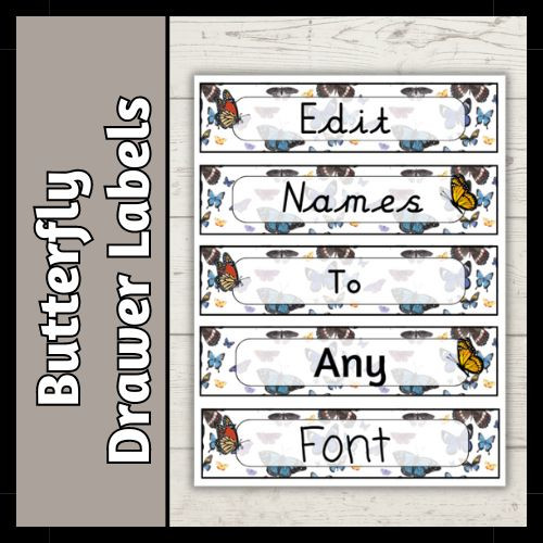 Butterfly Drawer Labels | PrimaryResourceRack