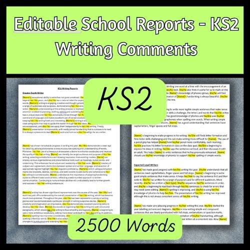KS2 Writing Report Comments | PrimaryResourceRack