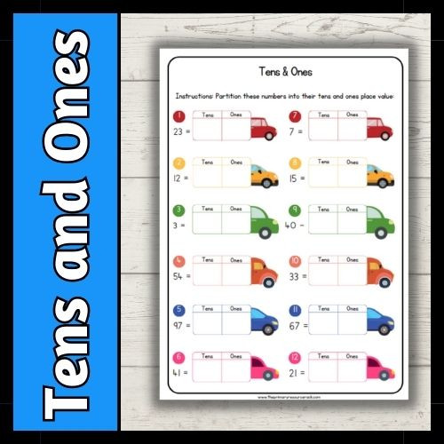 Tens and Ones Place Value Worksheet | PrimaryResourceRack