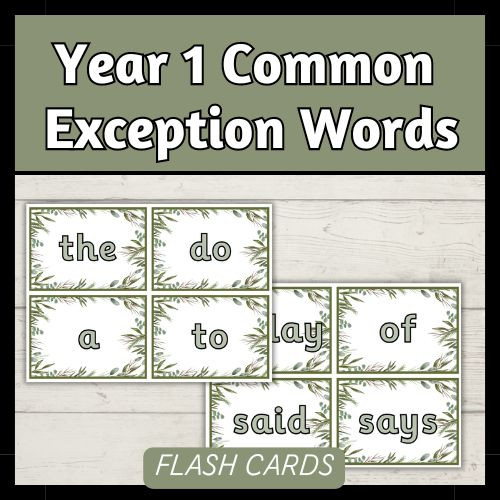 Year 1 Common Exception Word Flash Cards | PrimaryResourceRack
