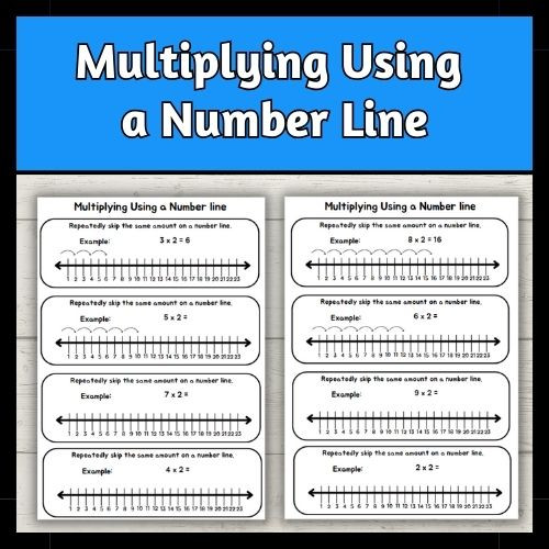Multiplying Using a Number Line Worksheet | PrimaryResourceRack