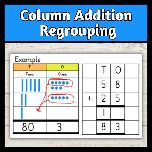 Regrouping Column Addition Worksheets | PrimaryResourceRack