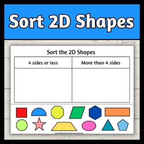 Sort 2D Shapes Worksheet | PrimaryResourceRack