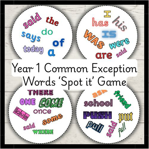 Year 1 Common Exception Word Dobble / Spot it Game | PrimaryResourceRack