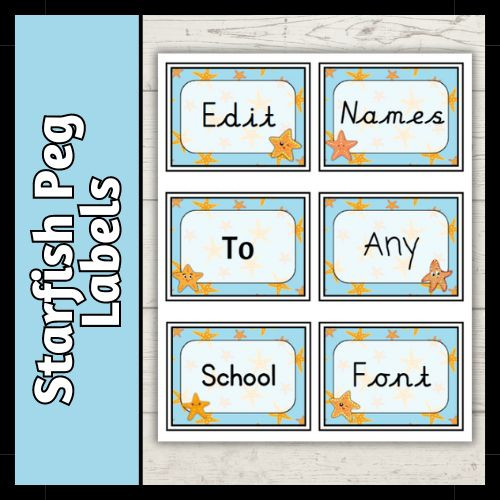 Starfish Peg Labels | PrimaryResourceRack