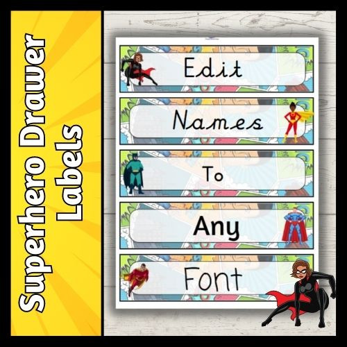 Superhero Drawer Labels | PrimaryResourceRack
