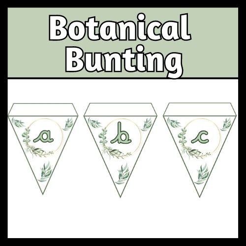 Cursive Botanical Display Bunting | PrimaryResourceRack