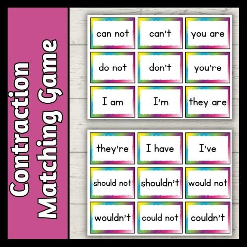 Contractions Matching Game | PrimaryResourceRack