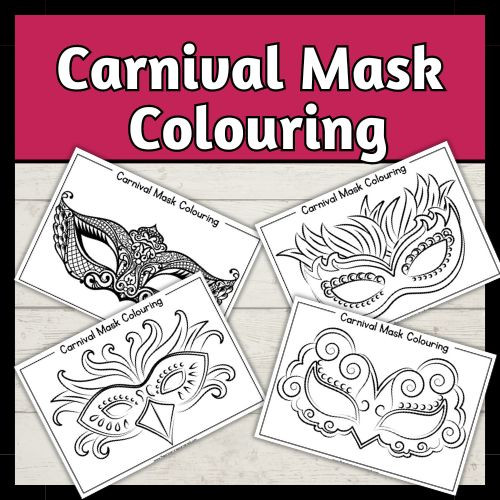 Carnival Mask Colouring | PrimaryResourceRack