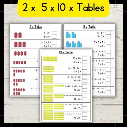 2 x 5 x 10 x tables Multiplication Worksheets | PrimaryResourceRack