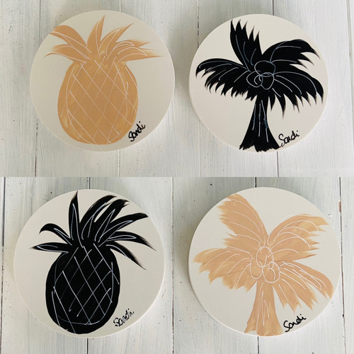 Handpainted designer coasters 4 pk | DIYGIRLSHEDSHOP