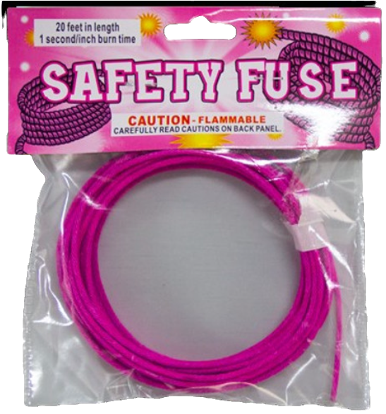 Safety Fuse (PINK) – 1 SEC/INCH (20 FEET) | kandkfireworks