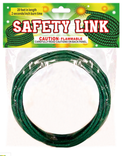 Safety Link Fuse (GREEN) – 2 SEC/INCH (20 FEET) | kandkfireworks