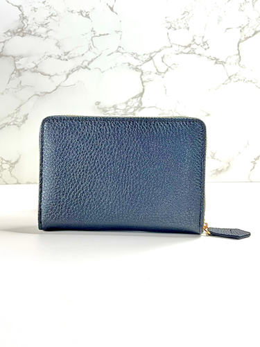 Mini Zippy Wallet - Black/Yellow Leather | Sew Krafty Sanaa