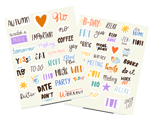 Krafty Too Wordy Sticker Kit | Sew Krafty Sanaa