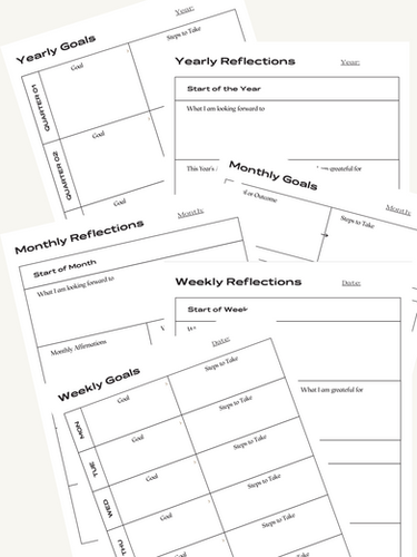 Goals Reflection Insert Bundle | Sew Krafty Sanaa