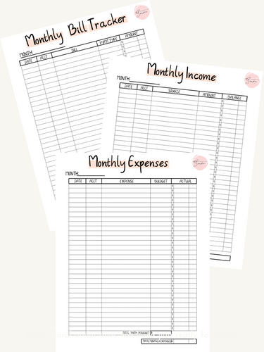 Payday Budget MONTHLY Trackers | Sew Krafty Sanaa