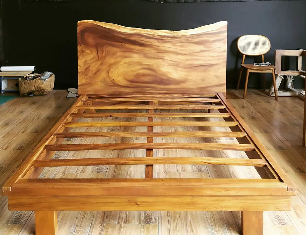 Suar Wood Slab Bed Frame | IndoGemWood