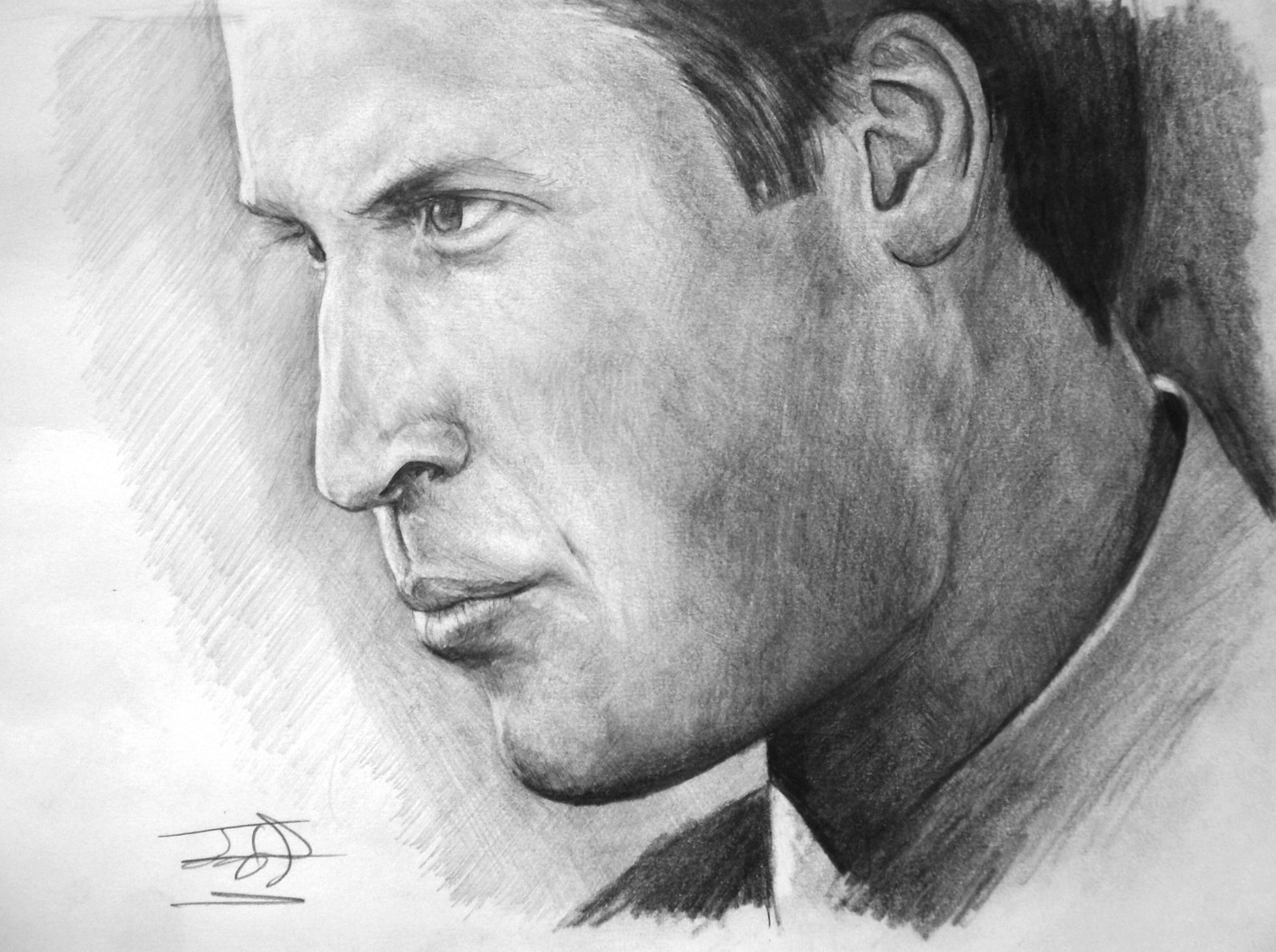Prince William pencil study 02, A3, 2010
