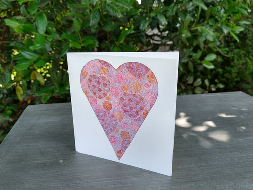 The Pink Hearts Card (White) | Emily Kim Creations