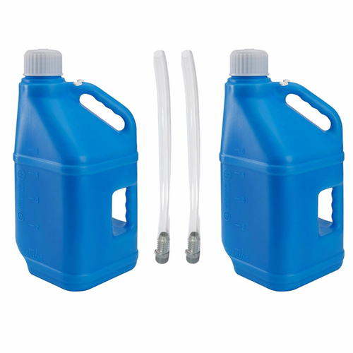 2 Pack Square 5 Gallon Utility Jugs with Filler Hoses | Axer Performance