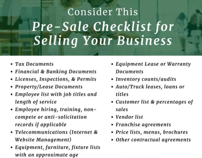 Pre-Sale Checklist For Selling Your Business