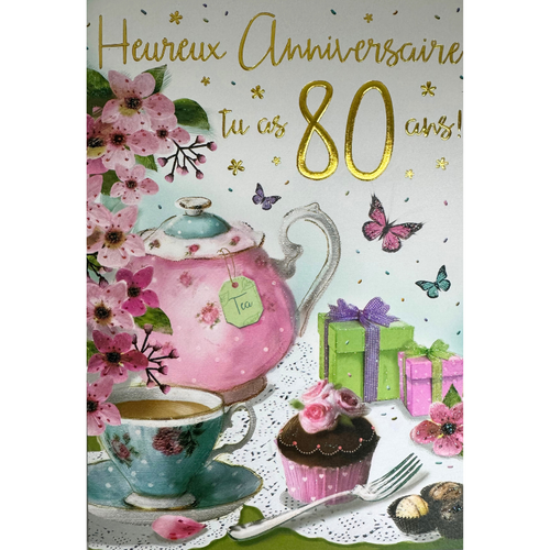 Carte anniversaire 80 ans | Festi Déco Réunion