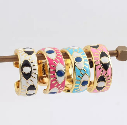 Turkish Eye Protection Ring - Multiple Colors | A Gold Bead