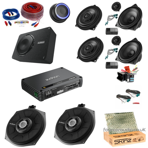 BMW Front Copent + Rear Coaxial + Underseat Subs + Boot Sub with DSP ...