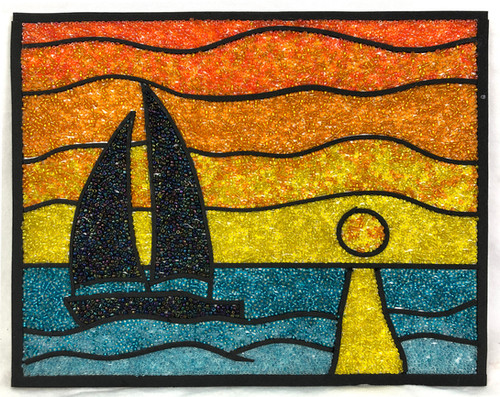 Bead Mosaic Pattern -Sail Boat - Bead Art by Sabrina Frey