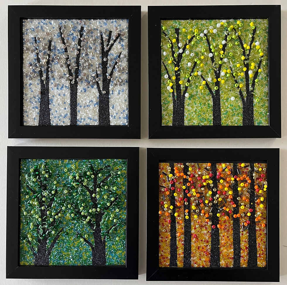 Set of Four Seasons Bead Mosaic Art Kit - Bead Art by Sabrina Frey